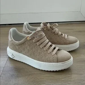 Louis Vuitton | Shoes | Louis Vuitton Beige Suede Monogram Platform ...